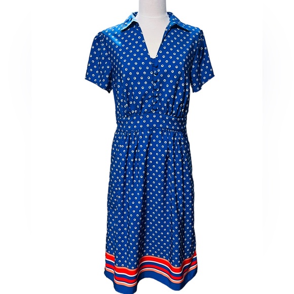 eshakti | Dresses | Eshakti Tile Print Smocked Elastic Waist Dress Size ...